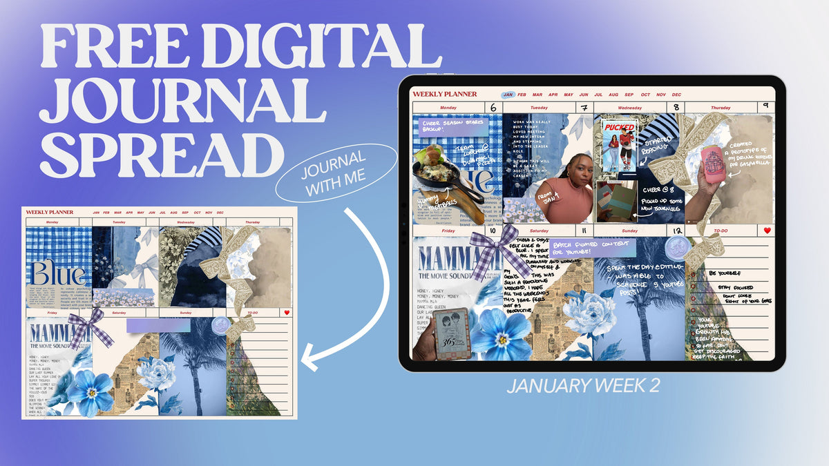 Journal With Me January Week 2 – Blue Aesthetic – Abbicreates Studio